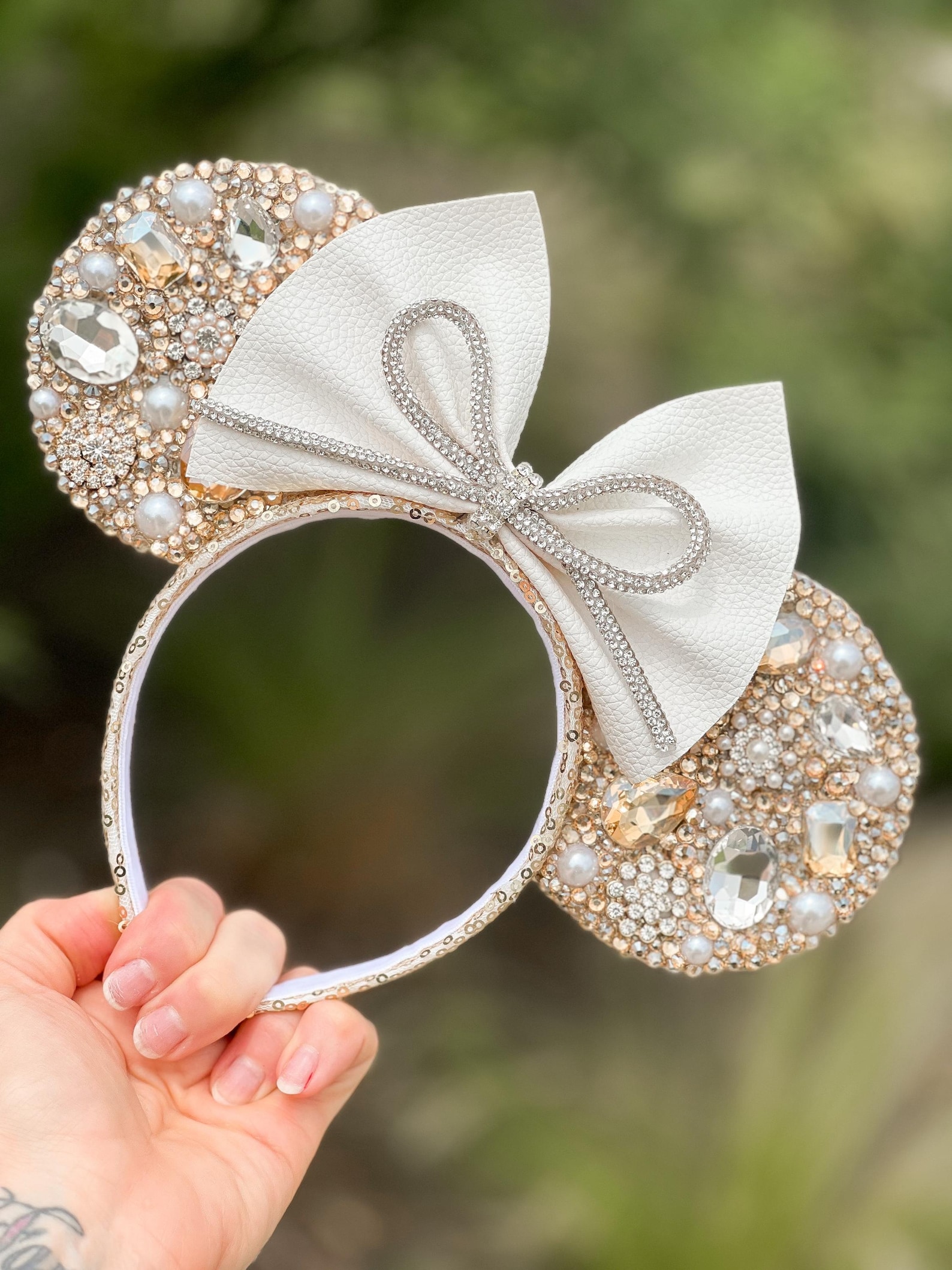 Diadema de orejas de Minnie Mouse con lentejuelas de cristal y ...