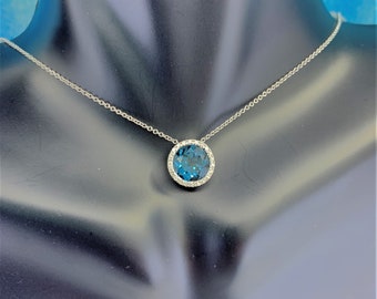 Round Blue Pendant - Etsy