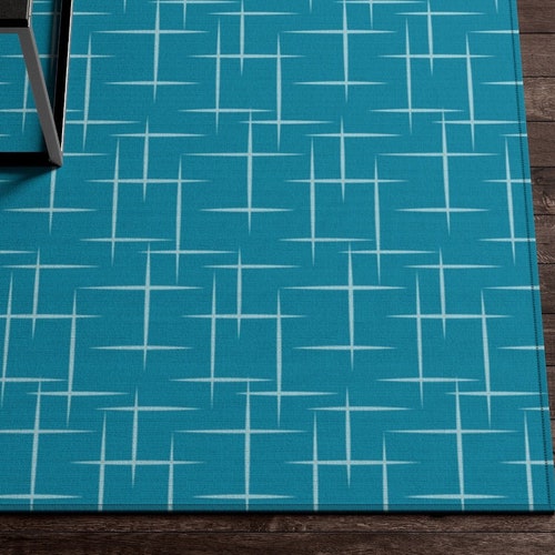 Atomic Starburst Diamond Mid Century Modern Retro Area Rug for - Etsy