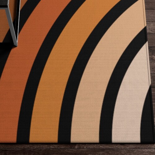 Retro Rug Mid Century Modern Atomic Starburst Area Rug Boho - Etsy