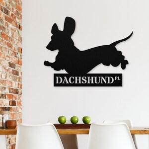 Funny Dachshund Street Sign Metal Wall Art, Dachshund Gift, Dachshund ...
