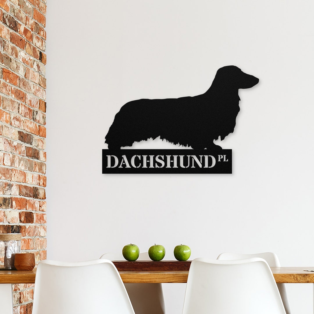 Long Haired Dachshund Street Sign Metal Wall Art, Dachshund Gift ...