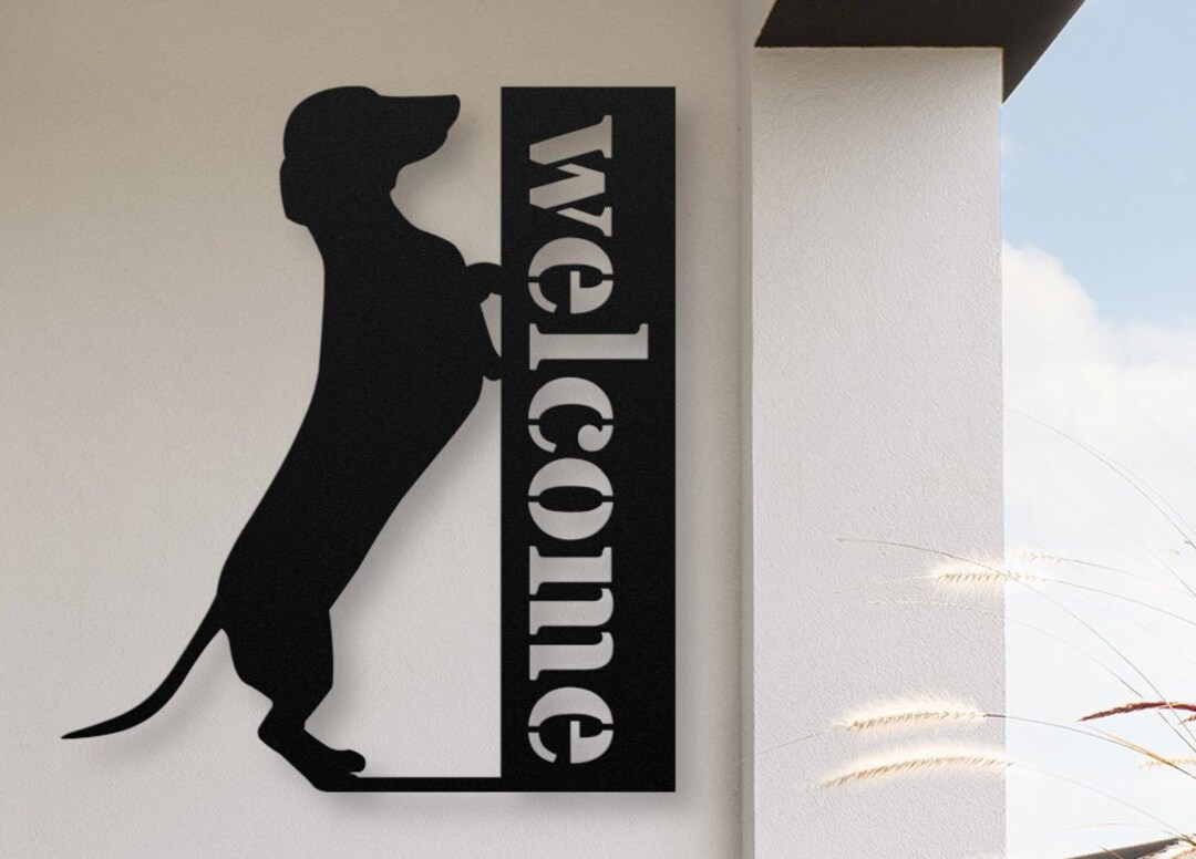 Dachshund Welcome Sign for Front Porch, Dachshund Gift, Dachshund Decor ...