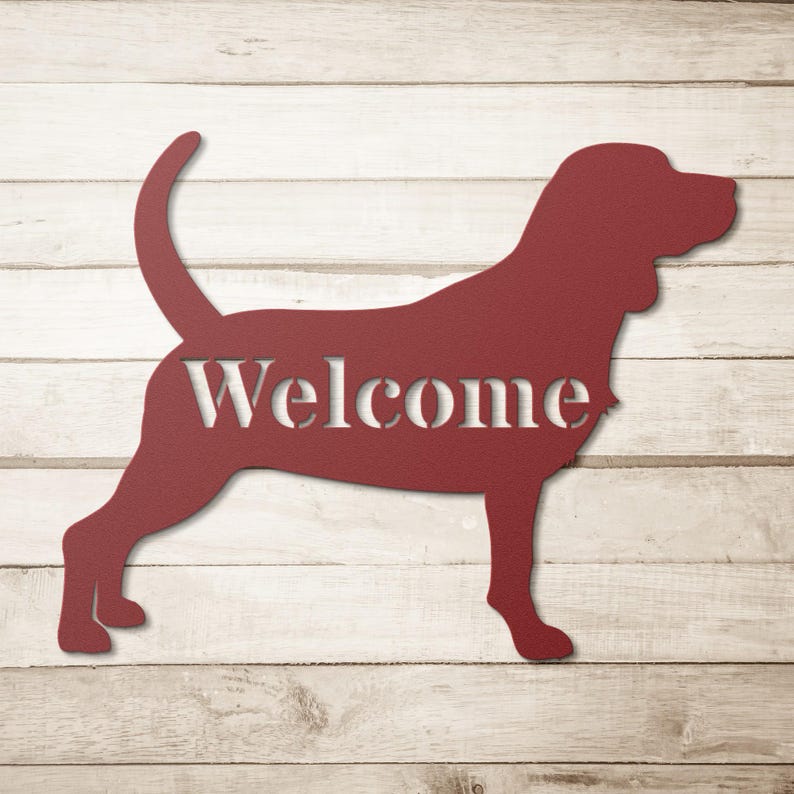 Beagle Welcome Sign, Beagle Gifts, Custom Beagle Wall Art, Personalized ...
