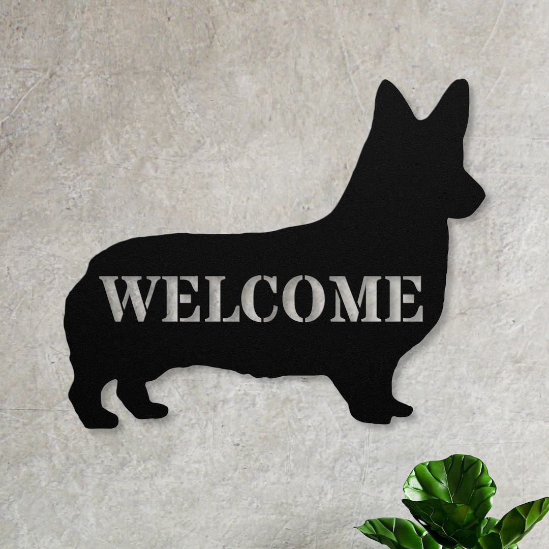 Corgi Welcome Sign for Front Porch, Corgi Gifts, Pembroke Welsh Corgi ...