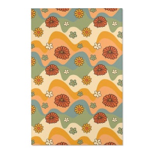 Retro Rug, 70s Rug, Flower Rug, Funky Rug, Trippy Rug, Hippie Rug ...