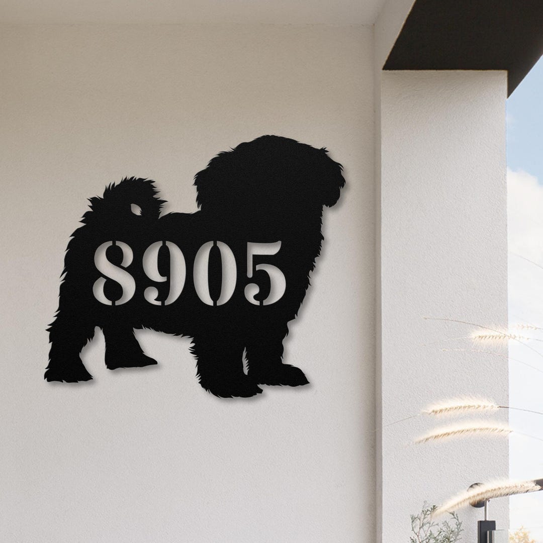 Havanese Dog Custom House Number Sign, Havanese Gifts, Personalized ...