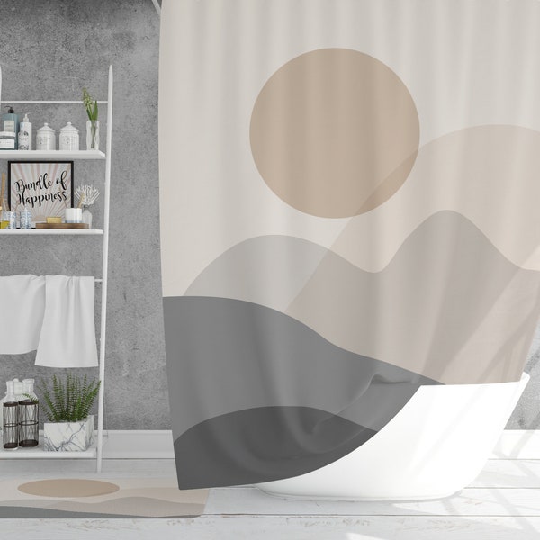 Grey Shower Curtain - Etsy