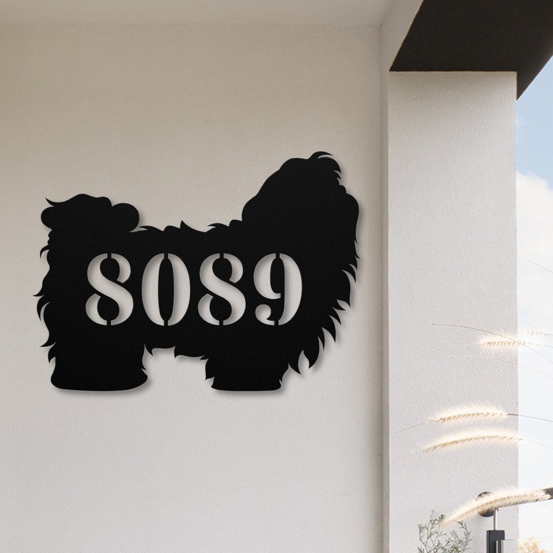 Shih Tzu Custom House Number Sign, Shih Tzu Gift, Personalized Dog ...