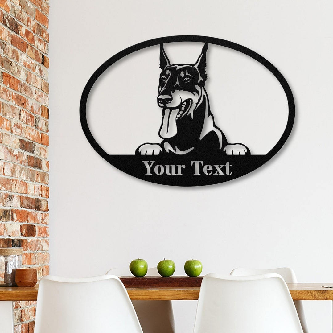 Personalized Doberman Gifts, Custom Doberman Art Metal Wall Sign ...