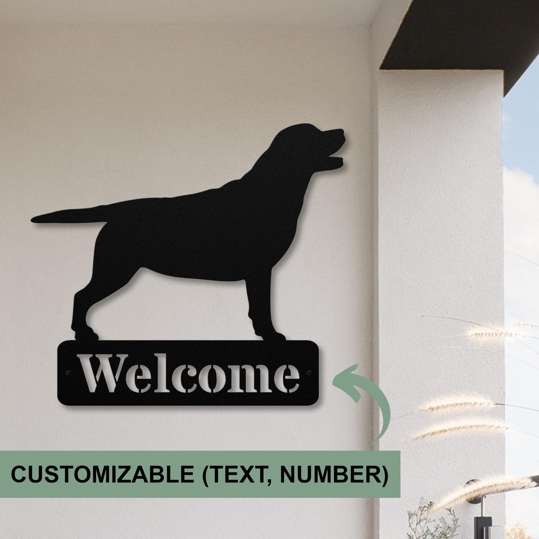 Labrador Welcome Sign, Black Lab Gifts, Custom Labrador Retriever ...