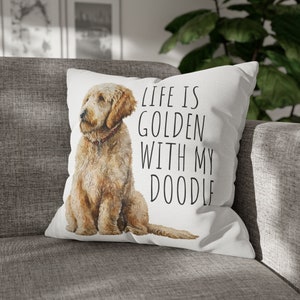Goldendoodle Pillow, Golden Doodle Gifts, Life is Golden Doodle Dog ...