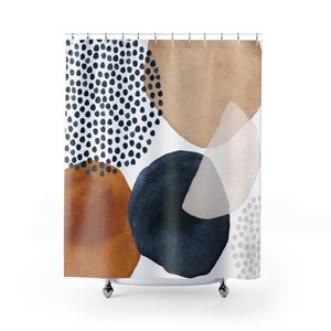 Abstract Art Bath Mat, Non-slip Modern Boho Chic Bath Rug With Organic ...