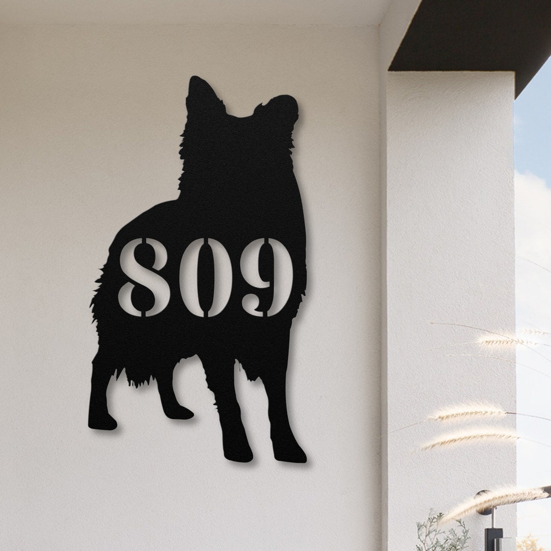 Border Collie Custom House Number Sign, Border Collie Gifts ...