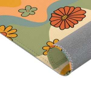 Retro Rug, 70s Rug, Flower Rug, Funky Rug, Trippy Rug, Hippie Rug ...