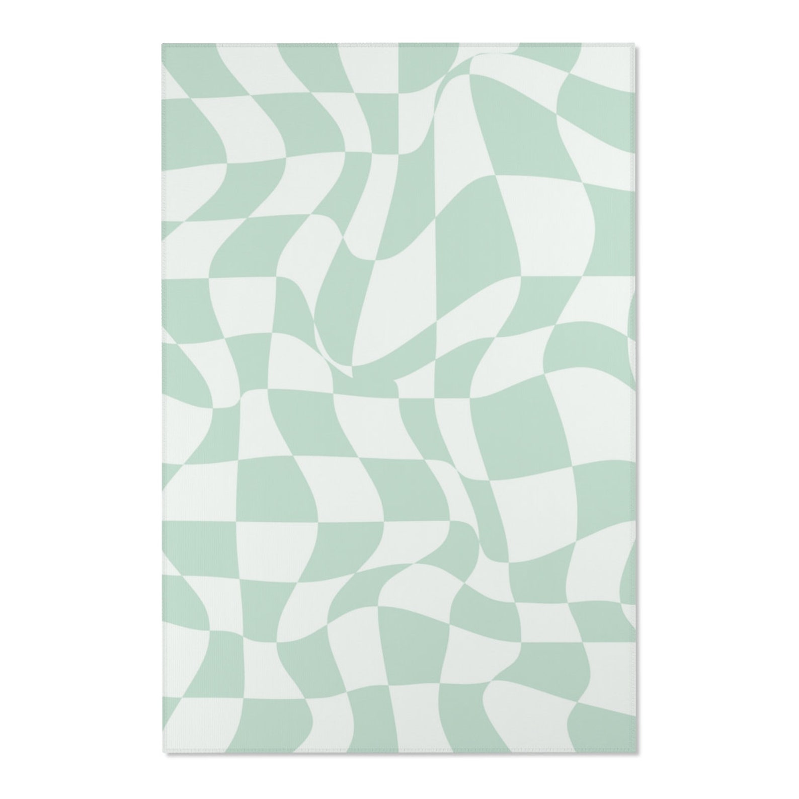 Sage Green Checkered Rug, Trippy Rug, Funky Rug, Optical Illusion ...