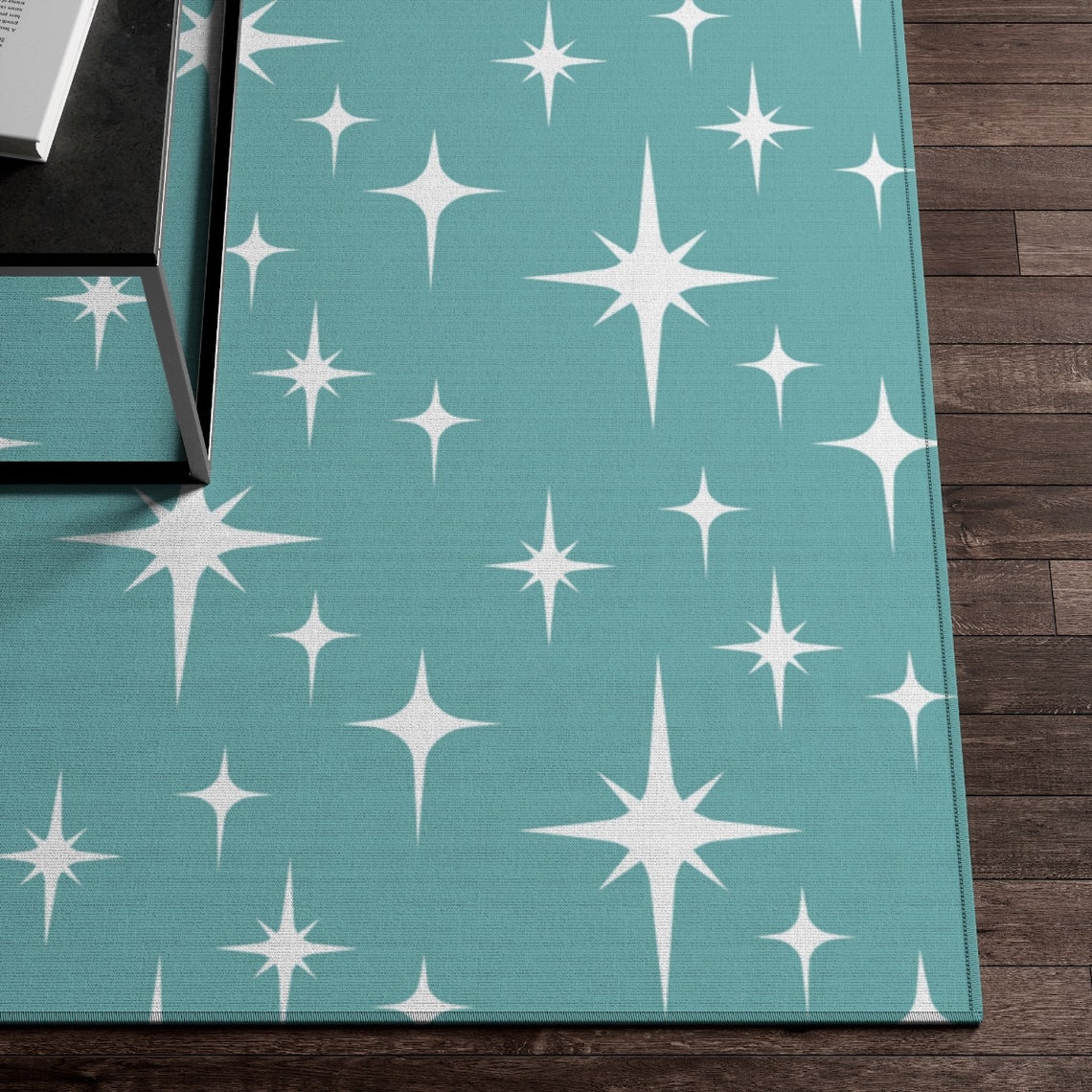 Retro Rug Mid Century Modern Atomic Starburst Area Rug Boho - Etsy
