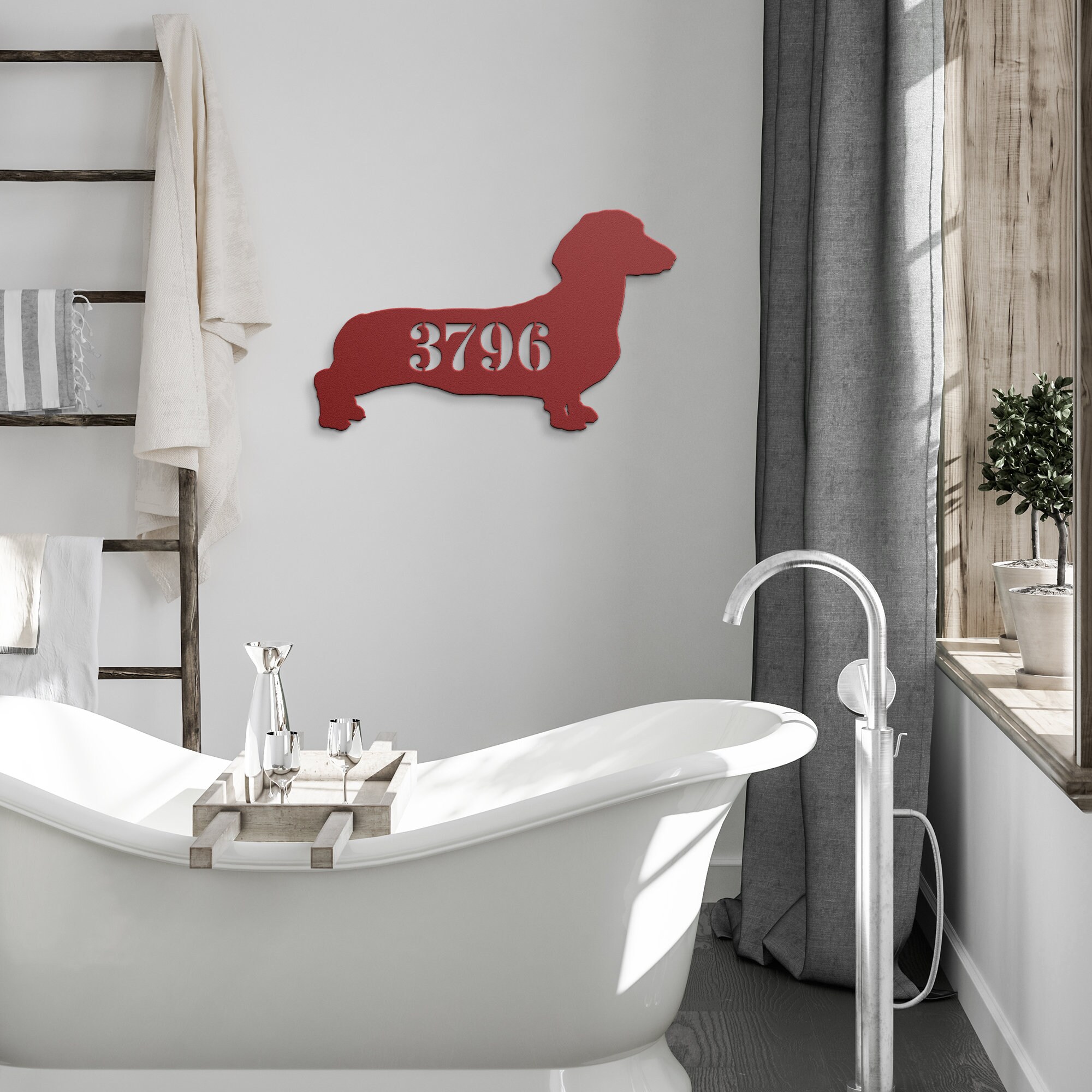 Dachshund Custom House Number Sign, Dachshund Gift, Personalized ...