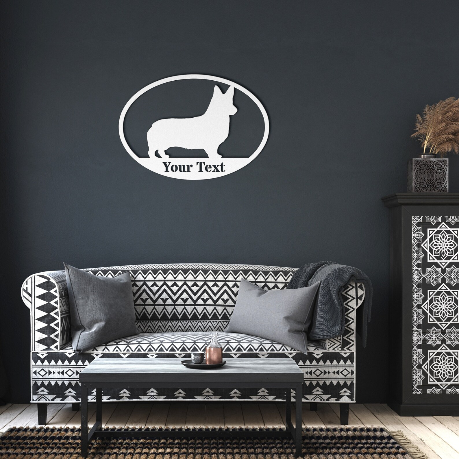 Personalized Corgi Metal Wall Art, Corgi Gifts, Custom House Number ...