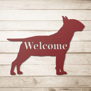 Bull Terrier Welcome Sign, Bull Terrier Gifts, Custom Dog Metal Wall ...