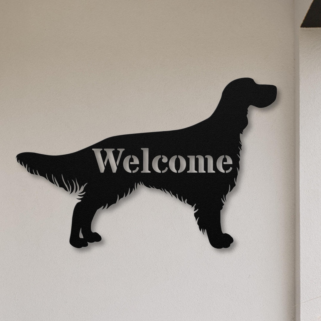 English Setter Gifts, Welcome Sign, Custom Dog Metal Wall Art ...
