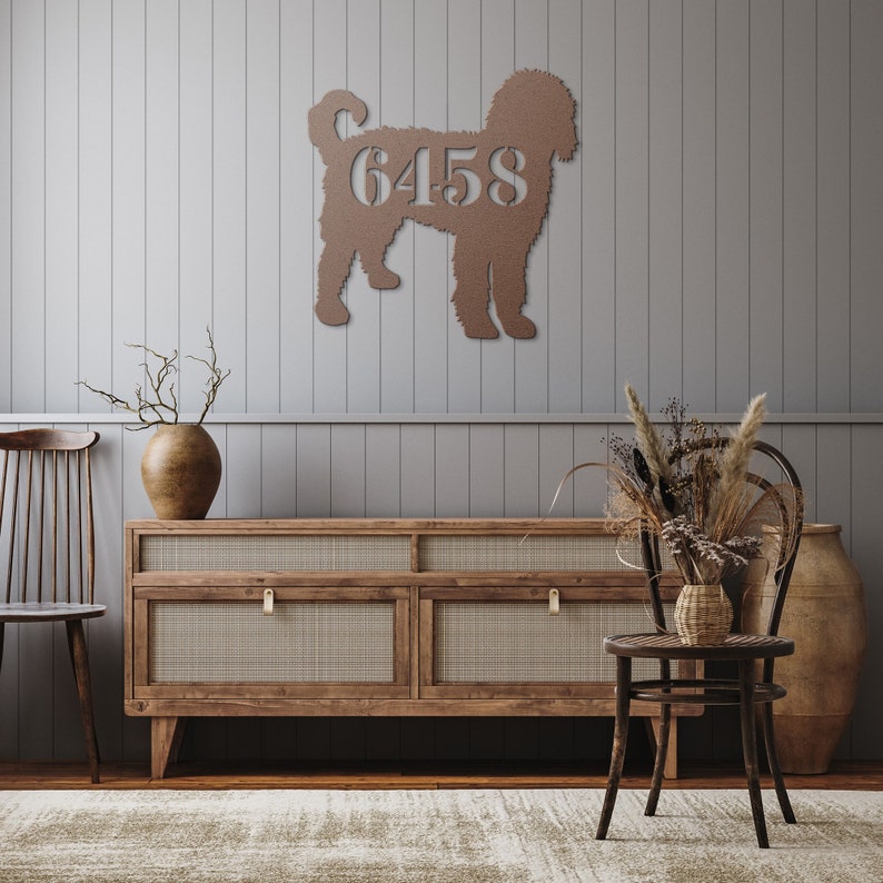 Goldendoodle Custom House Number Sign, Goldendoodle Gifts, Personalized ...