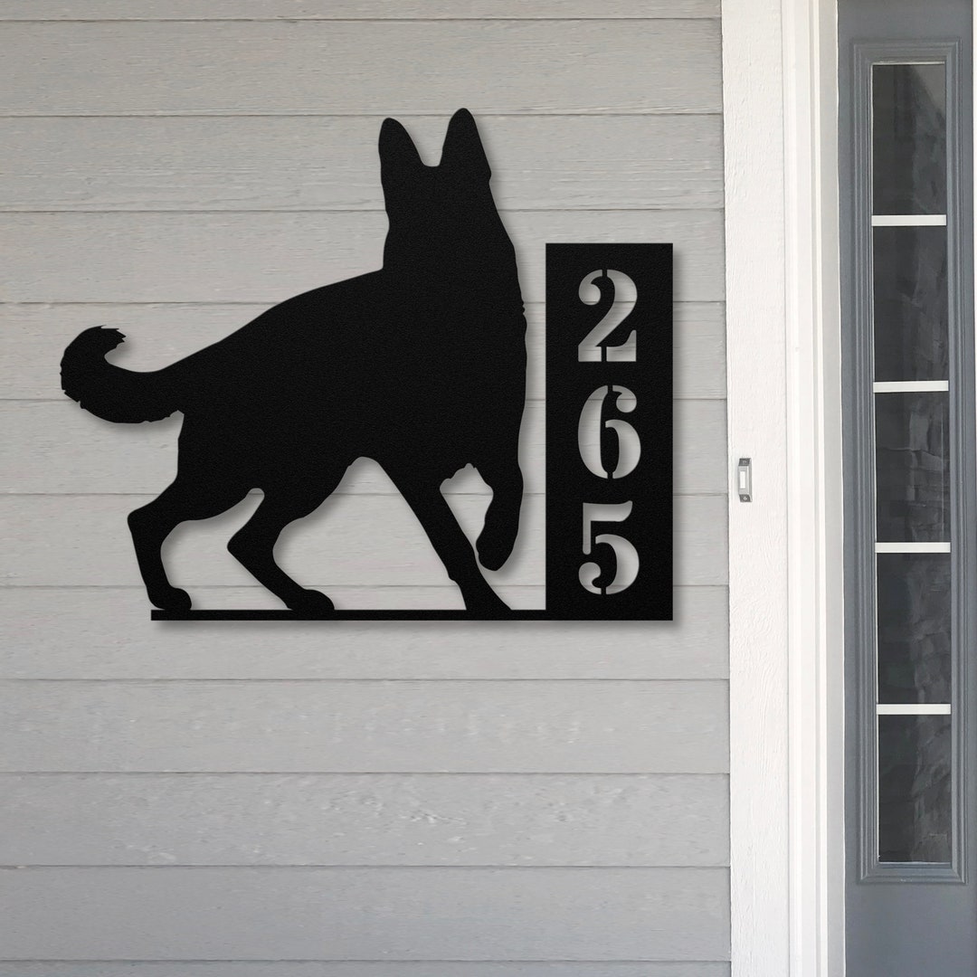 German Shepherd Custom House Number Sign, German Shepherd Gifts ...