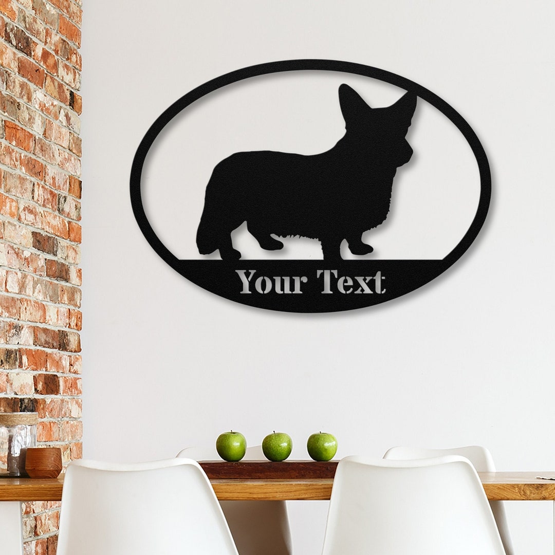 Personalized Cardigan Corgi Metal Wall Art, Corgi Gifts, Custom House ...