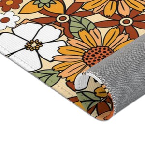70s Rug, Flower Rug, Retro Rug, Hippie Rug, Cute Rug, Retro Floral Area ...