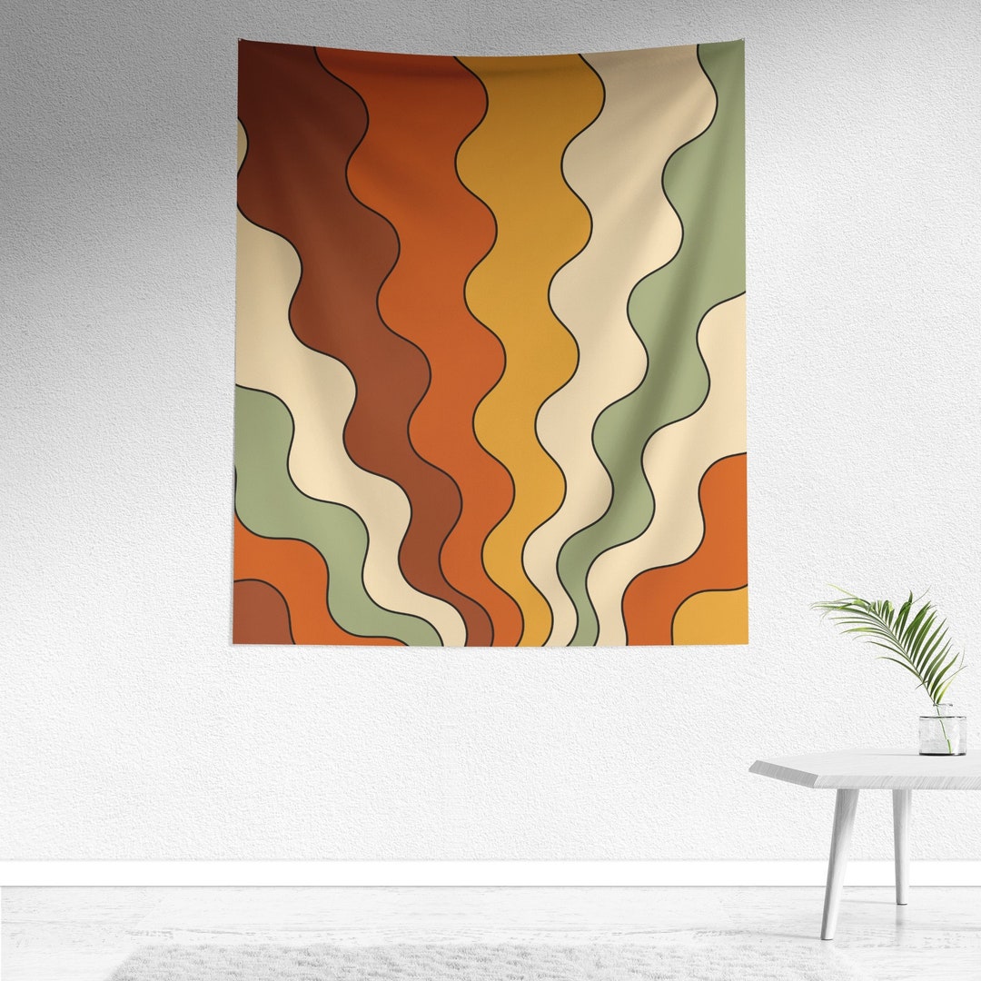 Retro Tapestry Wall Hanging, Funky Trippy Tapestry, Lightweight Hippie ...