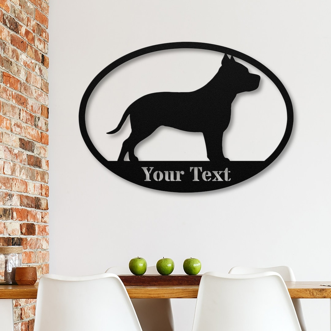 Personalized Pitbull Metal Wall Art, Pit Bull Gifts, Custom Pittie Dog ...