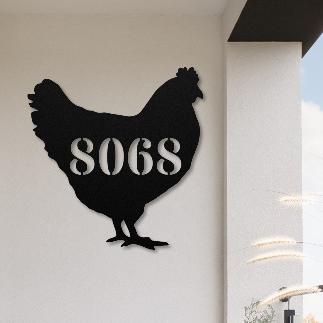 Custom Chicken House Number Sign, Chicken Gifts, Personalized Chicken ...