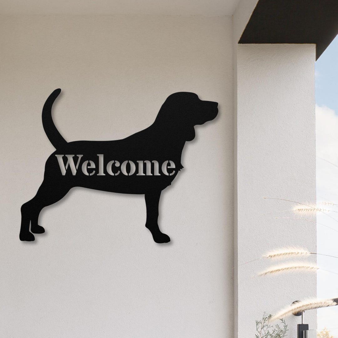 Beagle Welcome Sign, Beagle Gifts, Custom Beagle Wall Art, Personalized ...