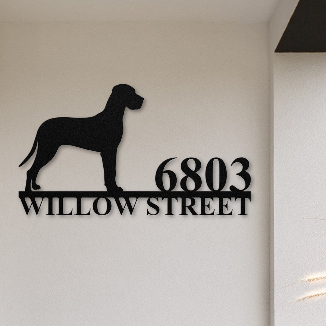 Personalized Great Dane Gifts, Custom Great Dane Metal Address Sign for ...