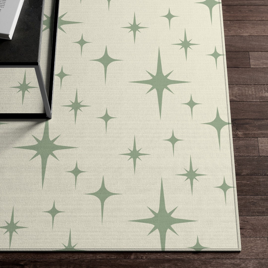 Retro Rug, Mid Century Modern Atomic Starburst Area Rug, Boho Rug, Mcm ...