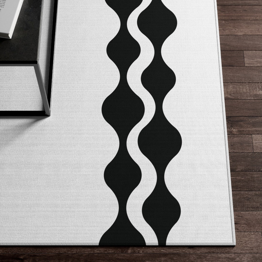 Retro Rug, Mid Century Modern Abstract Shapes Area Rug, Boho Rug, Mcm ...