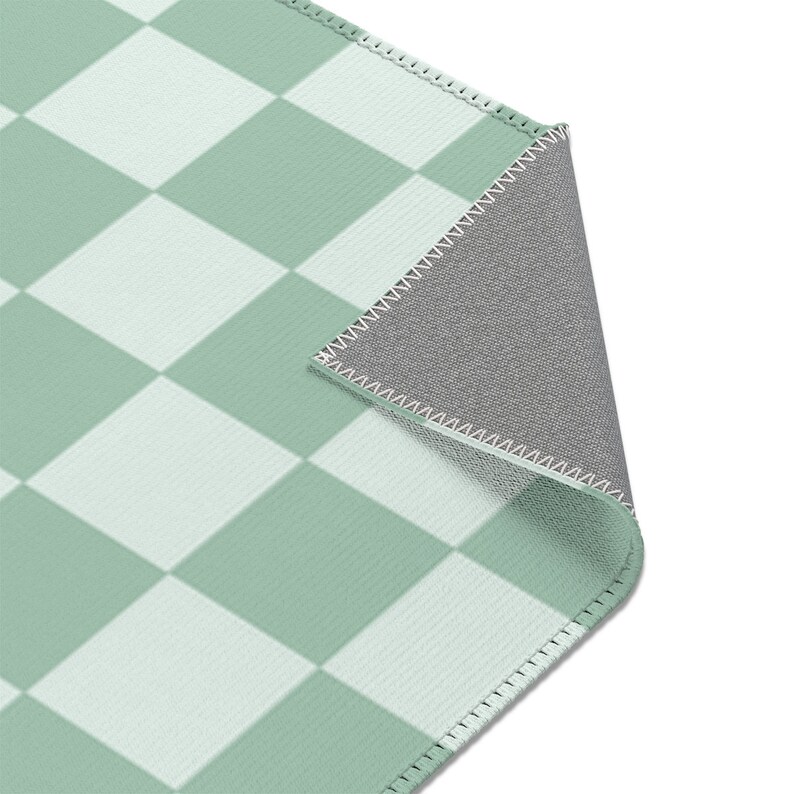 Checkered Rug Sage Green Checkerboard Rug Funky Rug Cute - Etsy