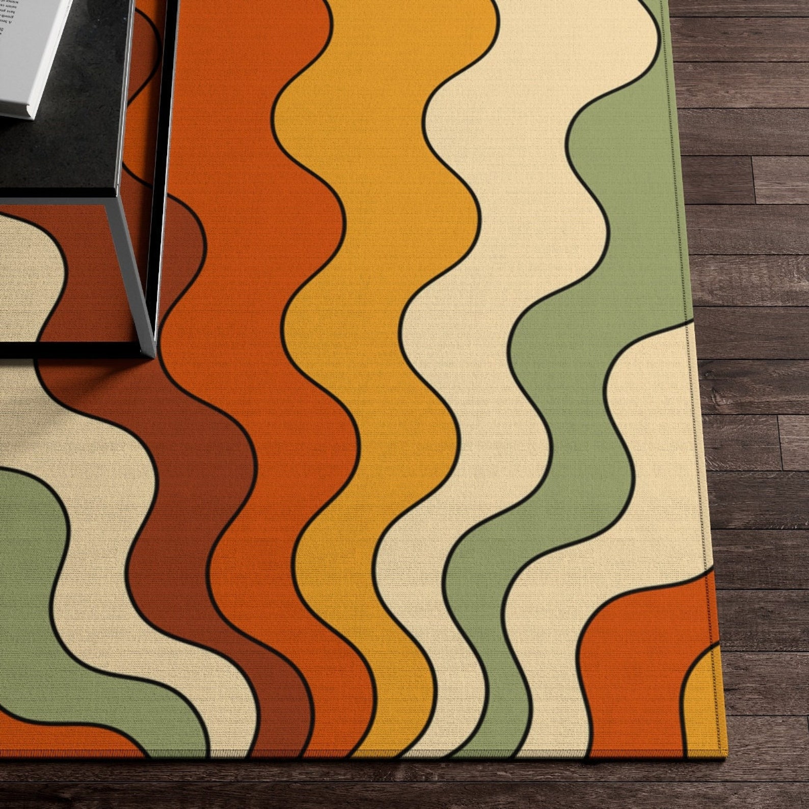 Retro Rug 70s Rug Funky Rug Trippy Rug Hippie Rug - Etsy