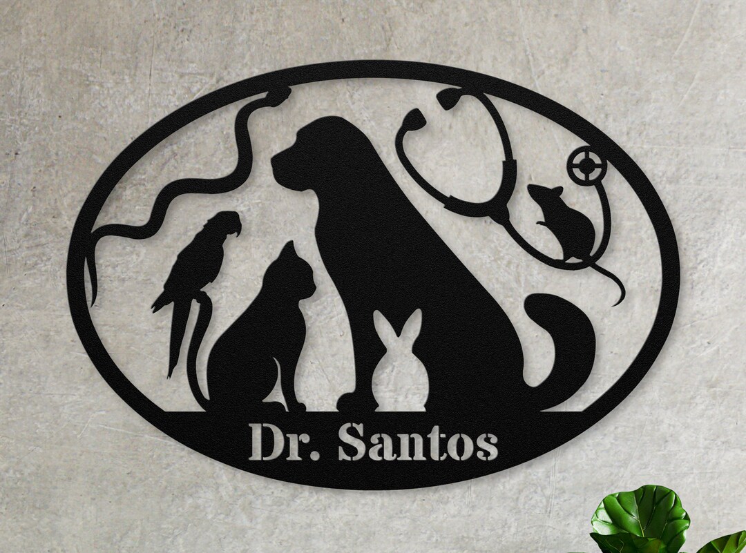 Personalized Veterinarian Gift, Custom Metal Veterinary Wall Art, Vet ...
