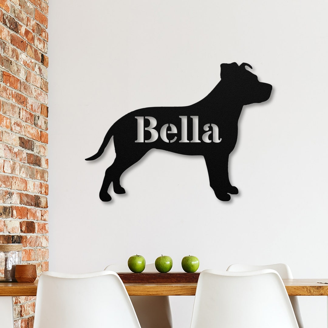Pitbull Custom Name Sign, Pit Bull Gifts, Personalized Pitbull Mom Gift ...