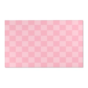 Pink Checkered Rug, Checkerboard Rug, Funky Rug, Blush Pink Cute Rug ...