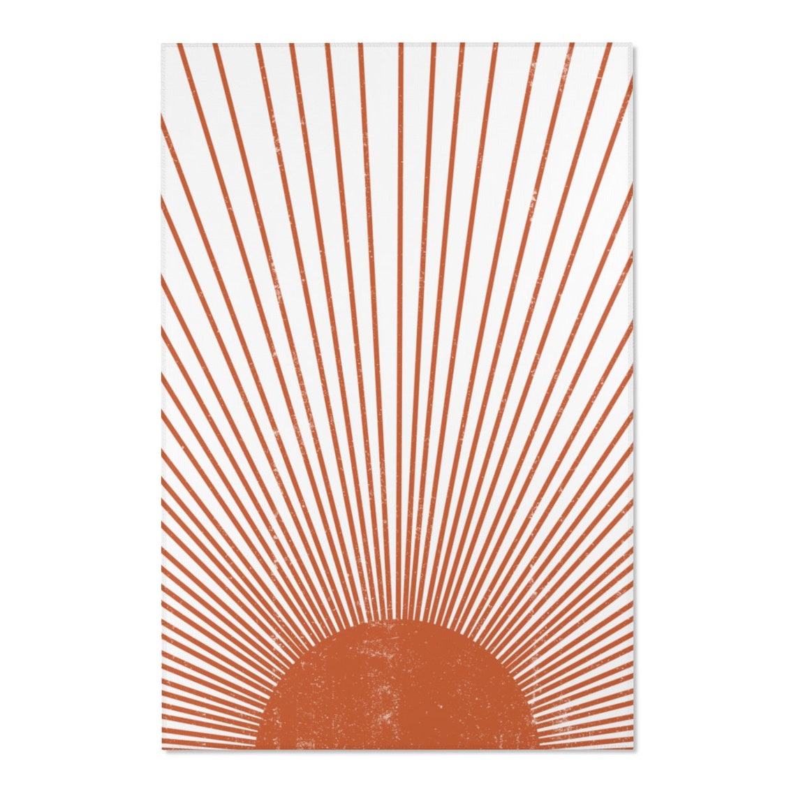 Boho Rug Mid Century Modern Sun Area Rug Terracotta Burnt - Etsy