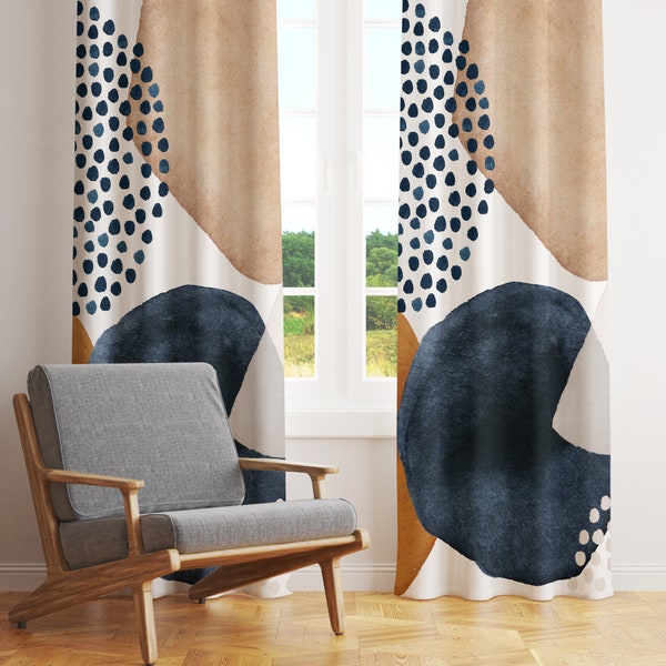 Navy Curtains - Etsy