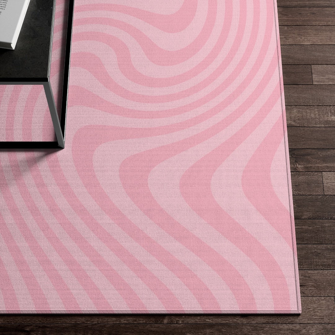 Trippy Rug, Funky Rug, Pink Y2K Optical Illusion Rug, Groovy Rug ...