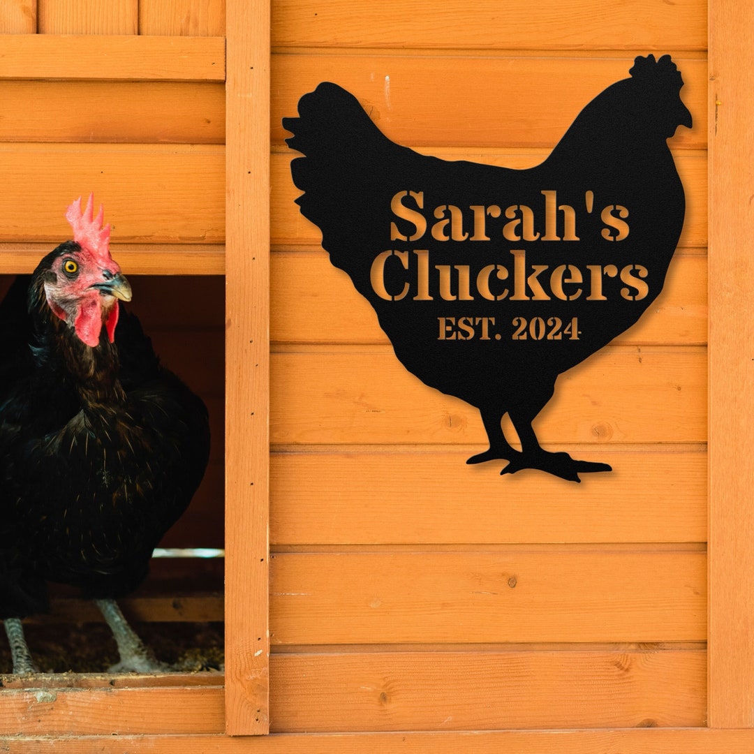 Custom Chicken Coop Sign, Funny Chicken Gifts, Personalized Hen House ...
