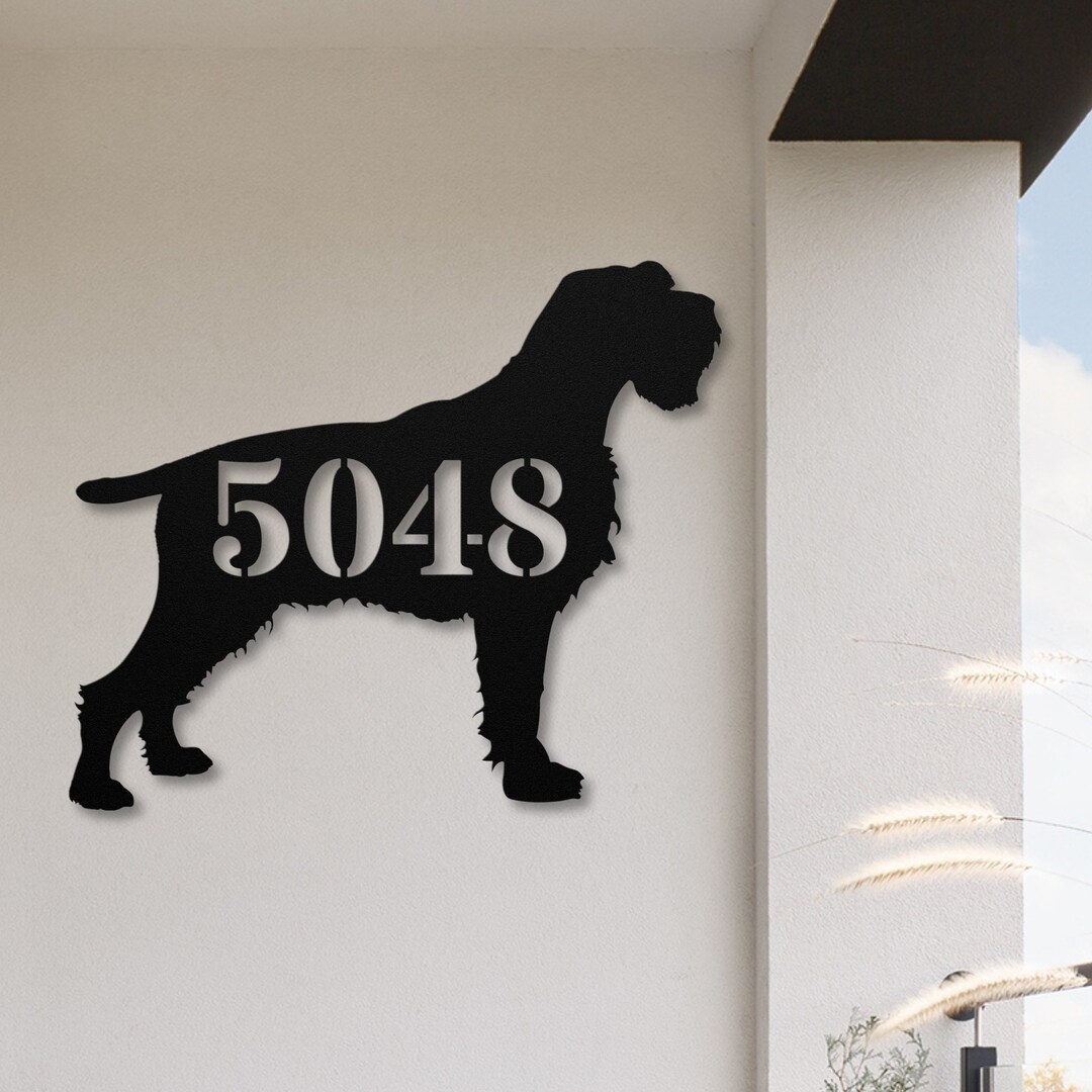 Wirehaired Pointing Griffon Custom House Number Sign, Wired Hair Griff ...