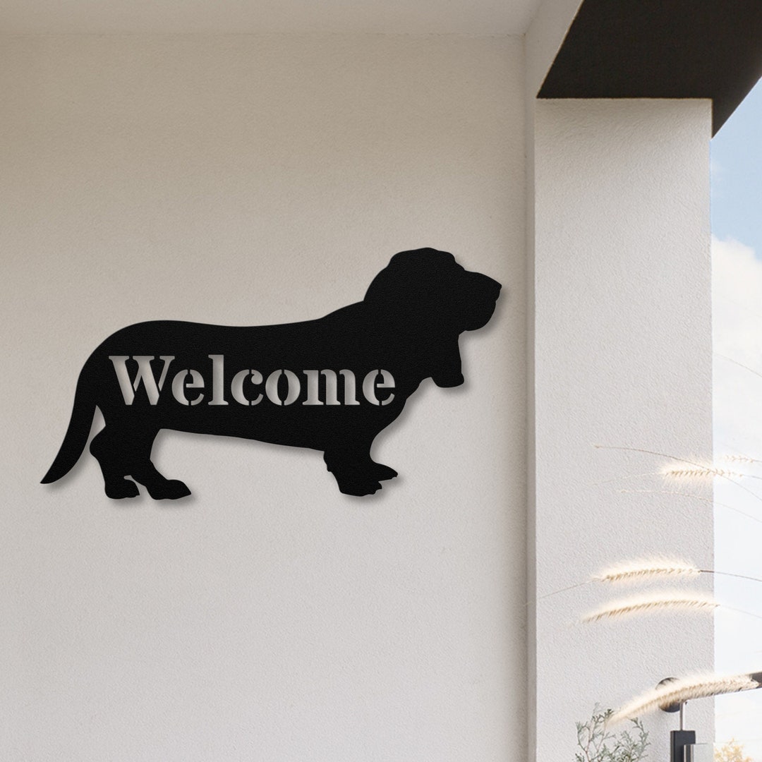 Basset Hound Welcome Sign for Front Porch, Basset Hound Gifts, Basset ...