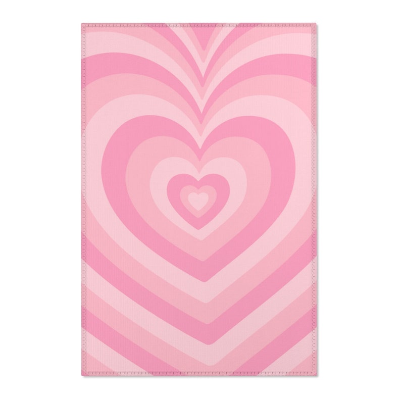 Pink Hearts Indie Aesthetic Boho Rug, Danish Pastel Room Decor Area Rug ...