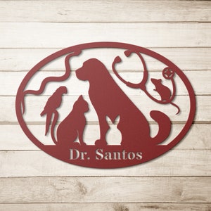 Personalized Veterinarian Gift, Custom Metal Veterinary Wall Art, Vet ...