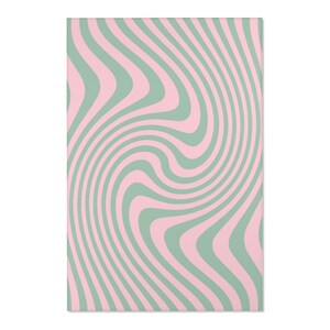 Trippy Rug, Funky Rug, Sage Green Pink Y2K Optical Illusion Rug, Pastel ...